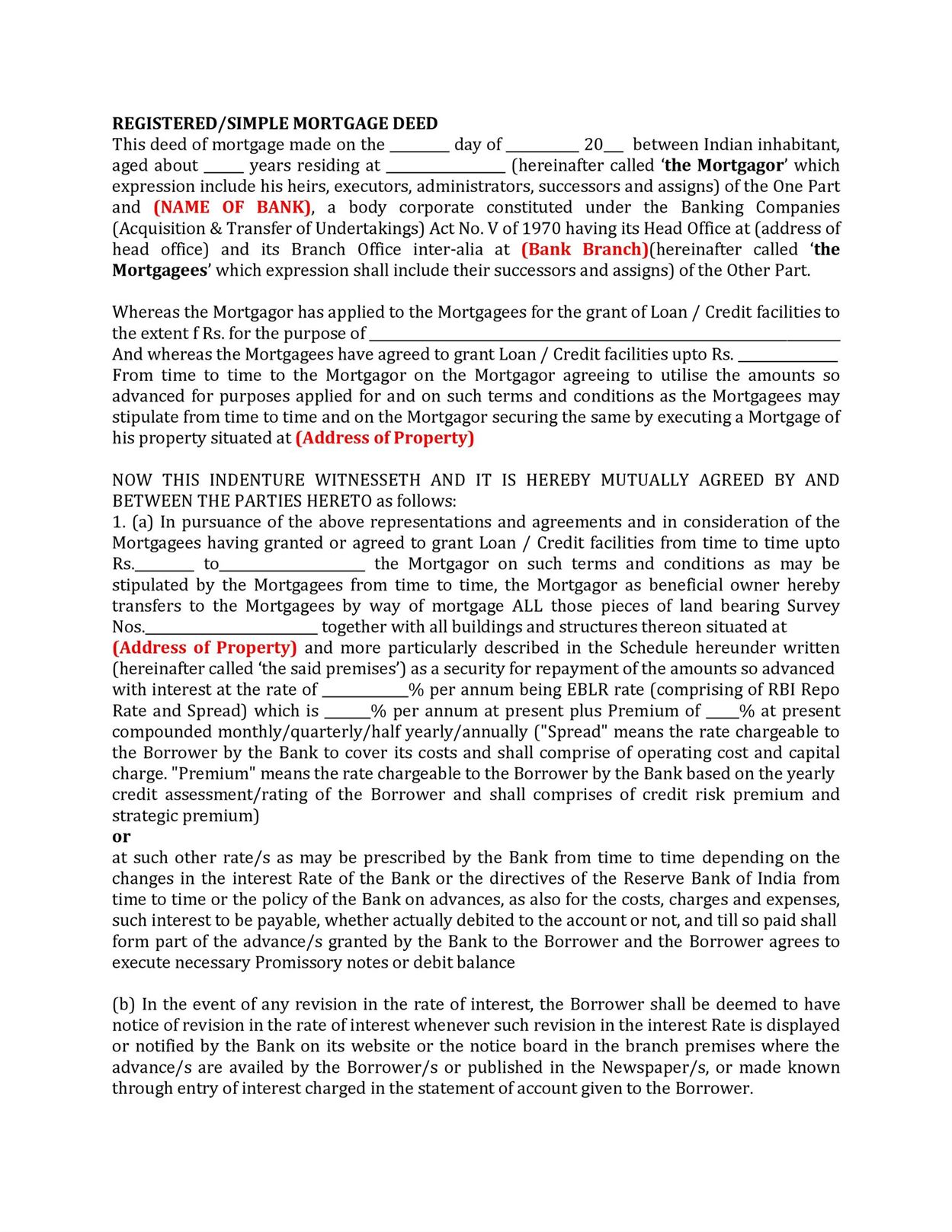 Difference between Equitable Mortgage and Registered Mortgage